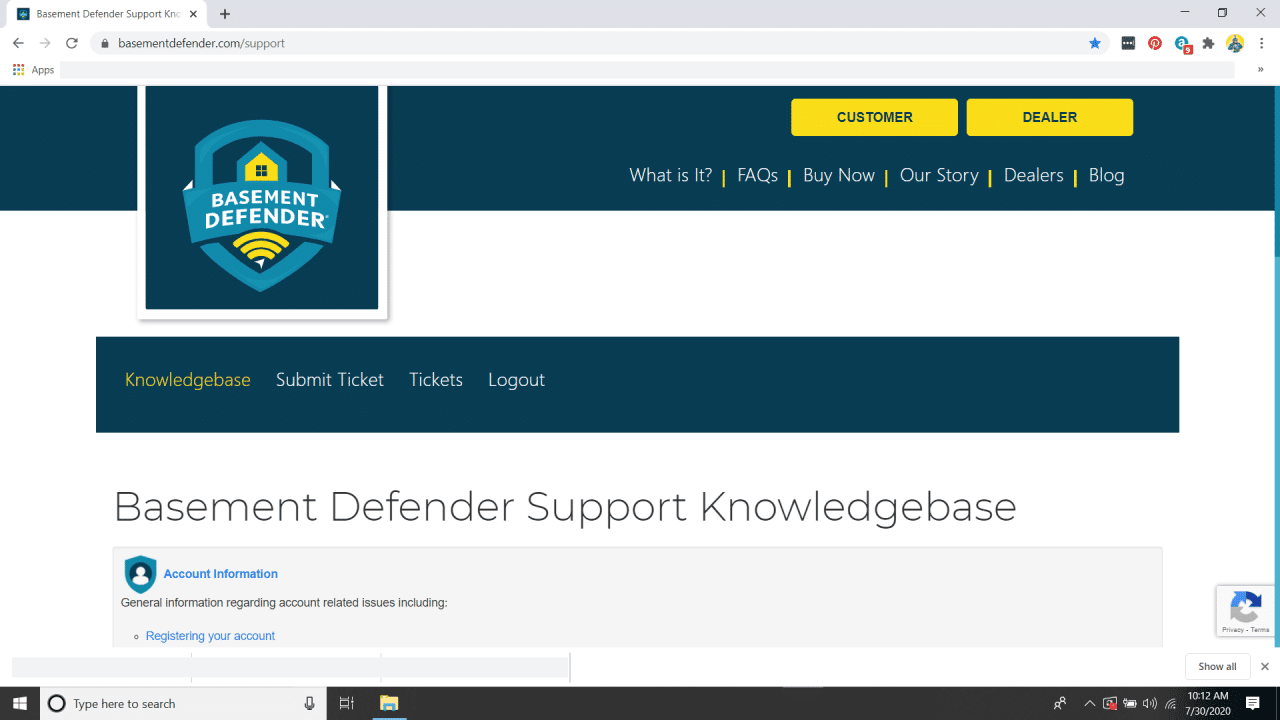New Technical Support Knowledge Database! - Basement Defender
