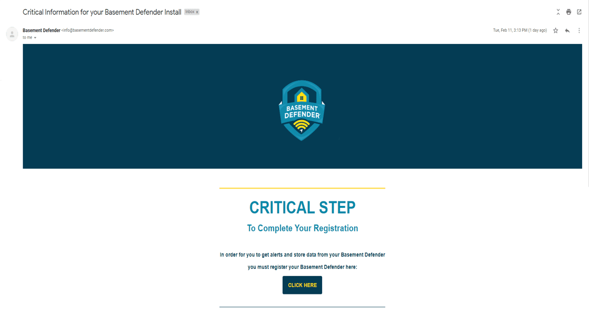 Registering Your Account - Basement Defender